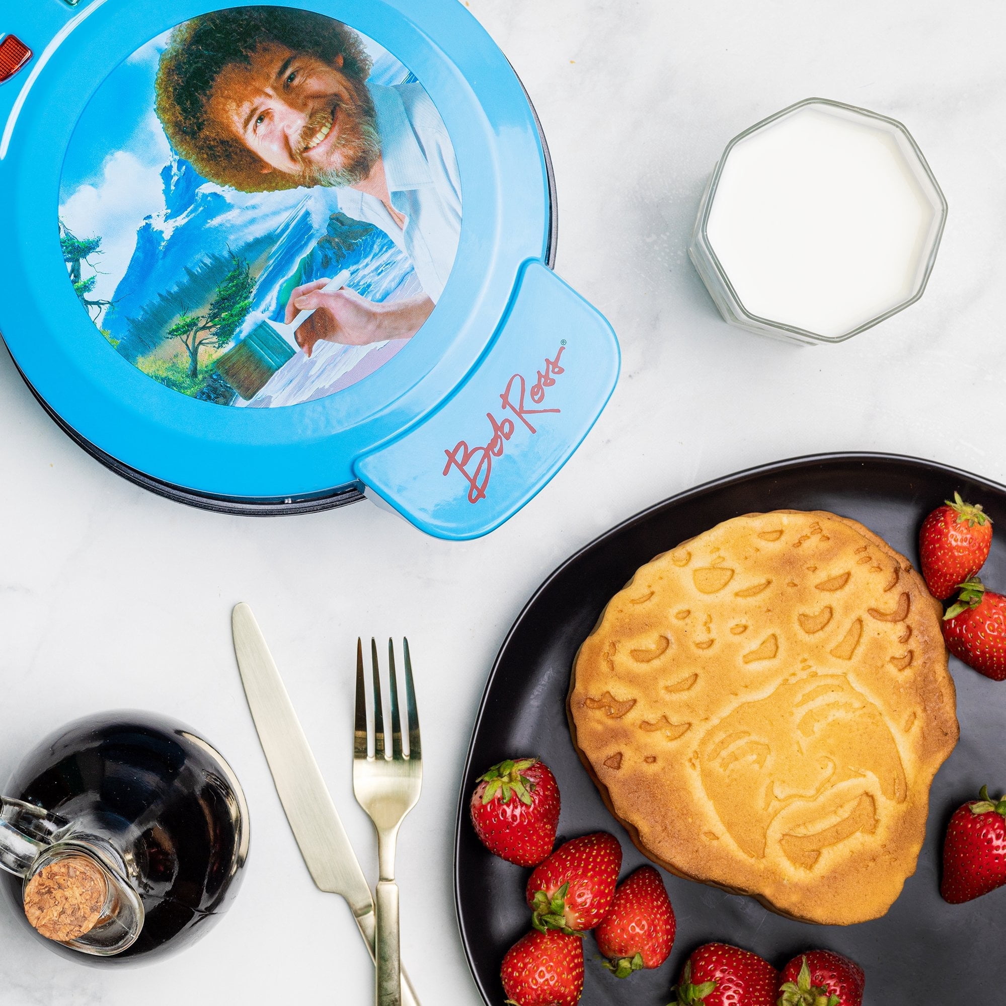 Free Shipping! Uncanny Brands Electric Bob Ross Waffle Iron Maker ...