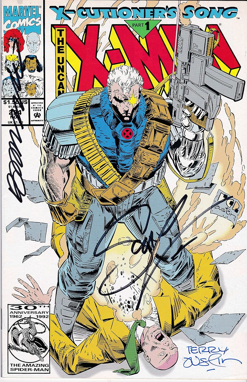 Uncanny X-Men #294 Signed by Terry Austin, Brandon Peterson and Scott ...