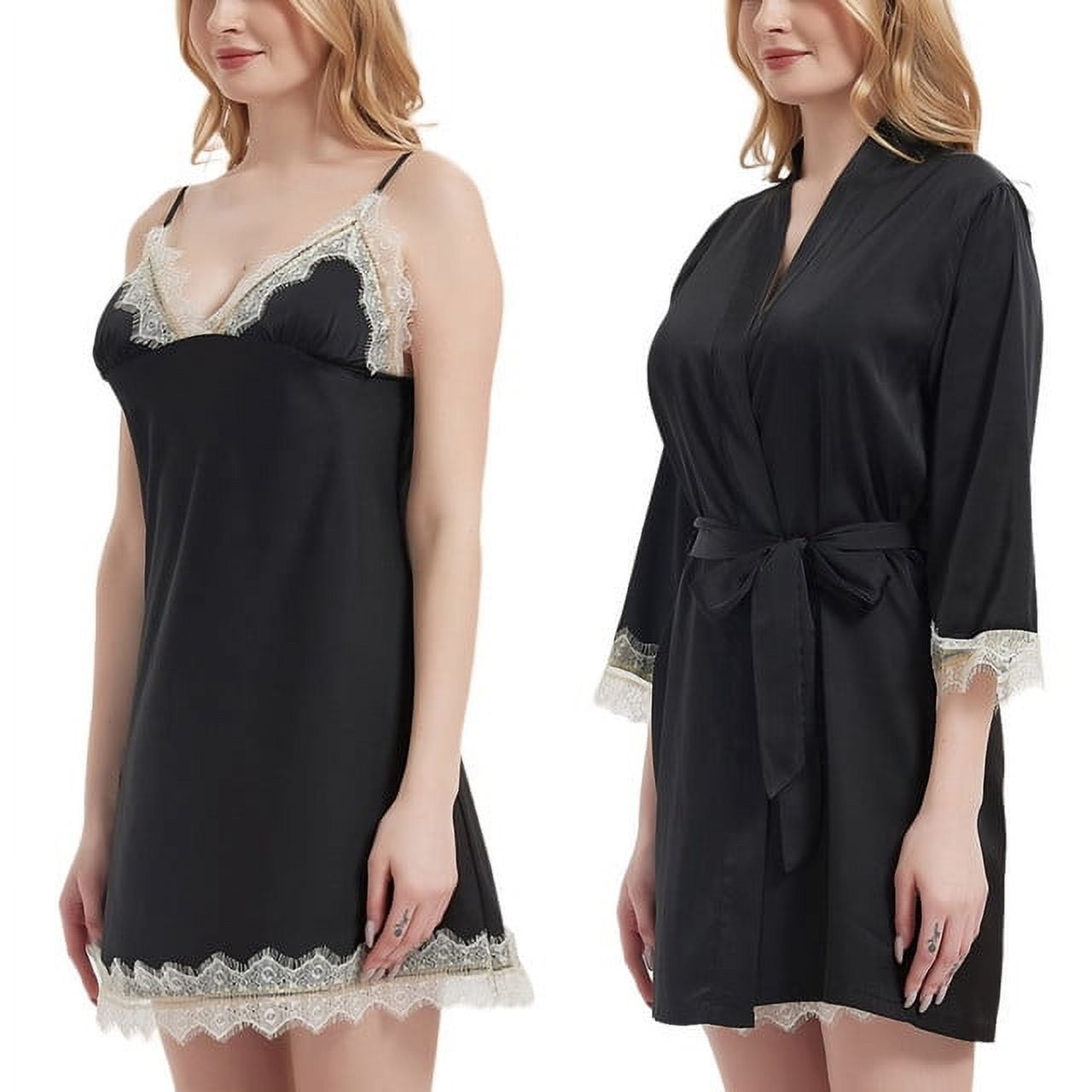 Uncia Active Womens Lingerie Set 2pcs Lace Trim Chemise Babydoll ...