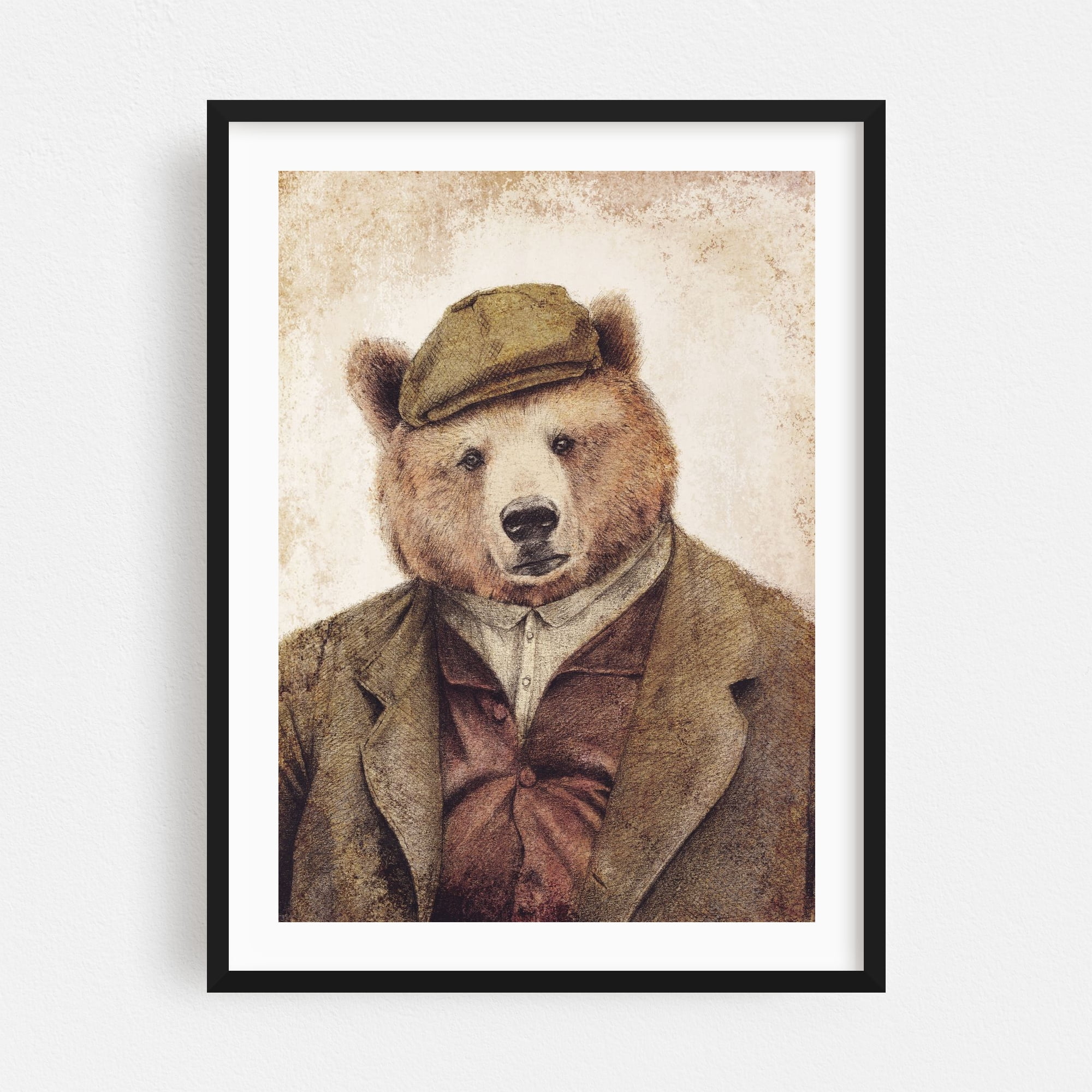 Uncle B - Drawing Humor Vintage Rustic Black Framed Wall Art Print 16 x ...