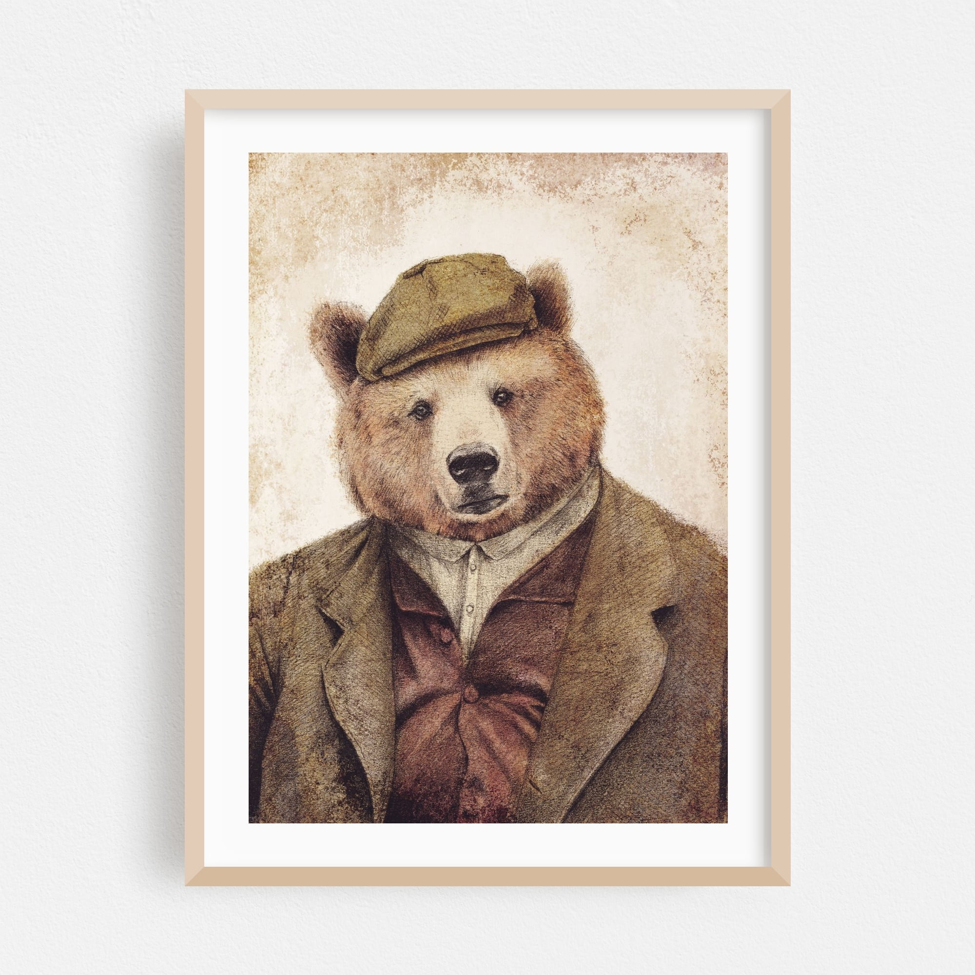 Uncle B - Drawing Humor Vintage Rustic Oak Framed Wall Art Print 20 x 30 inches - Walmart.com