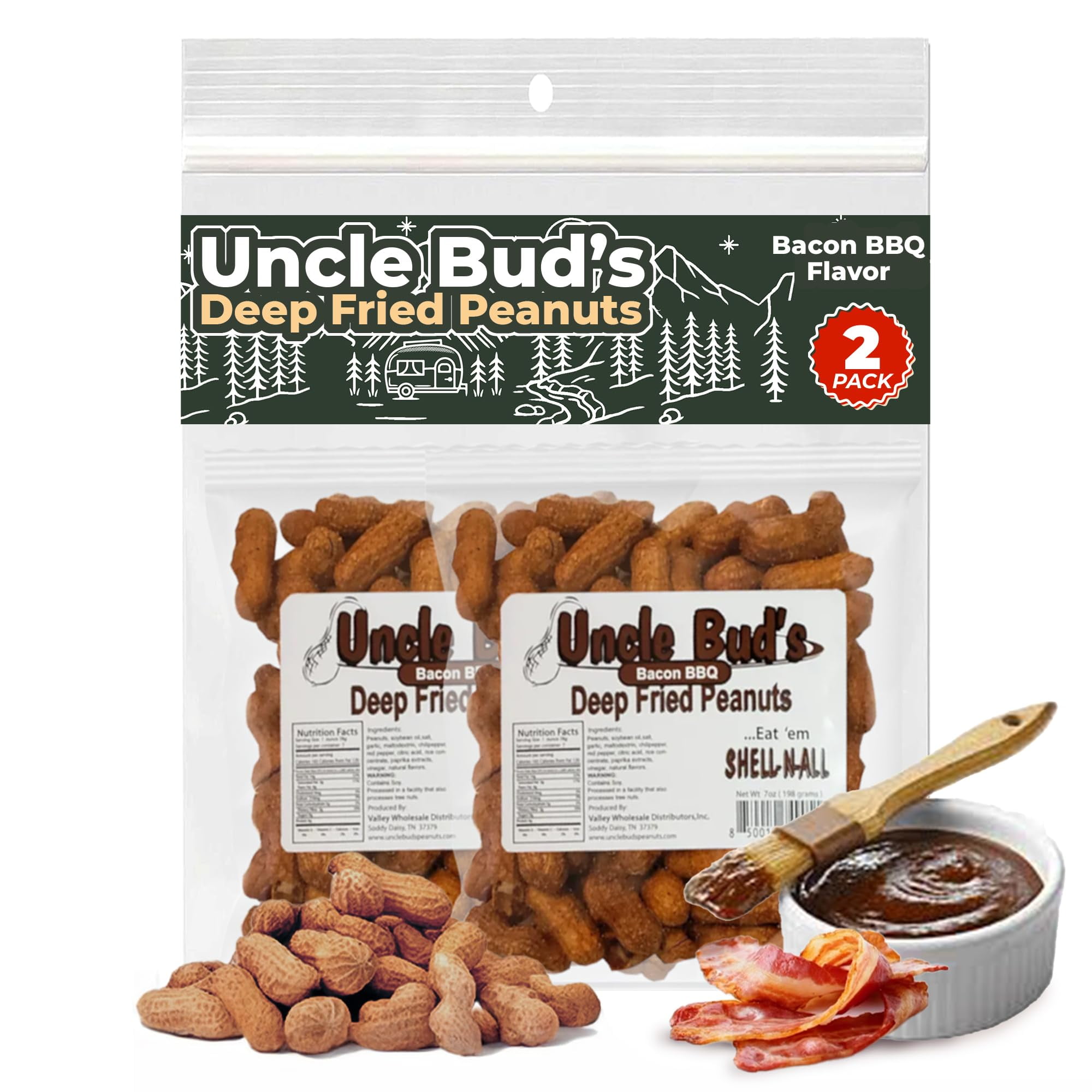 Uncle Bud's Deep Fried IRF13 Peanuts In Shell Bacon BBQ Flavored Peanuts, Organic Peanuts, Nuts ...