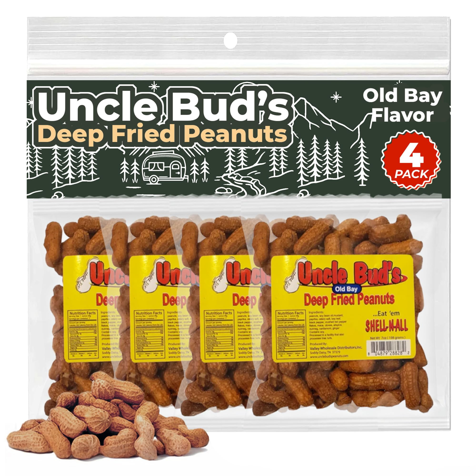 Uncle Bud's Deep Fried Peanuts HYZ01 In Shell Old Bay Seasoning Peanuts, Peanuts Individual ...
