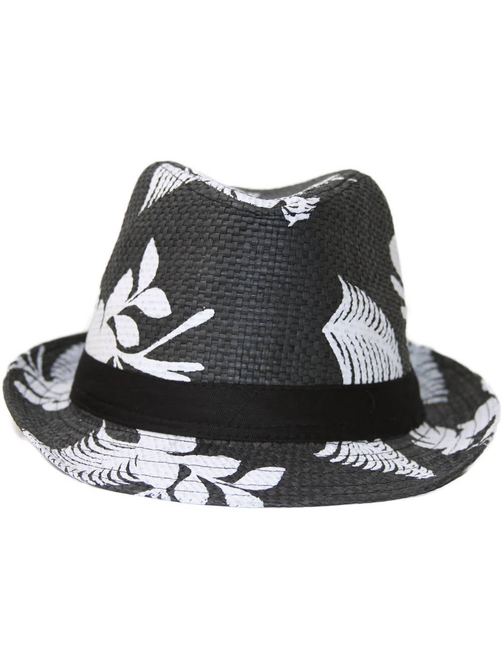 Uncle Charlie's Tropical Print Fedora Hat - Black L/XL - Walmart.com