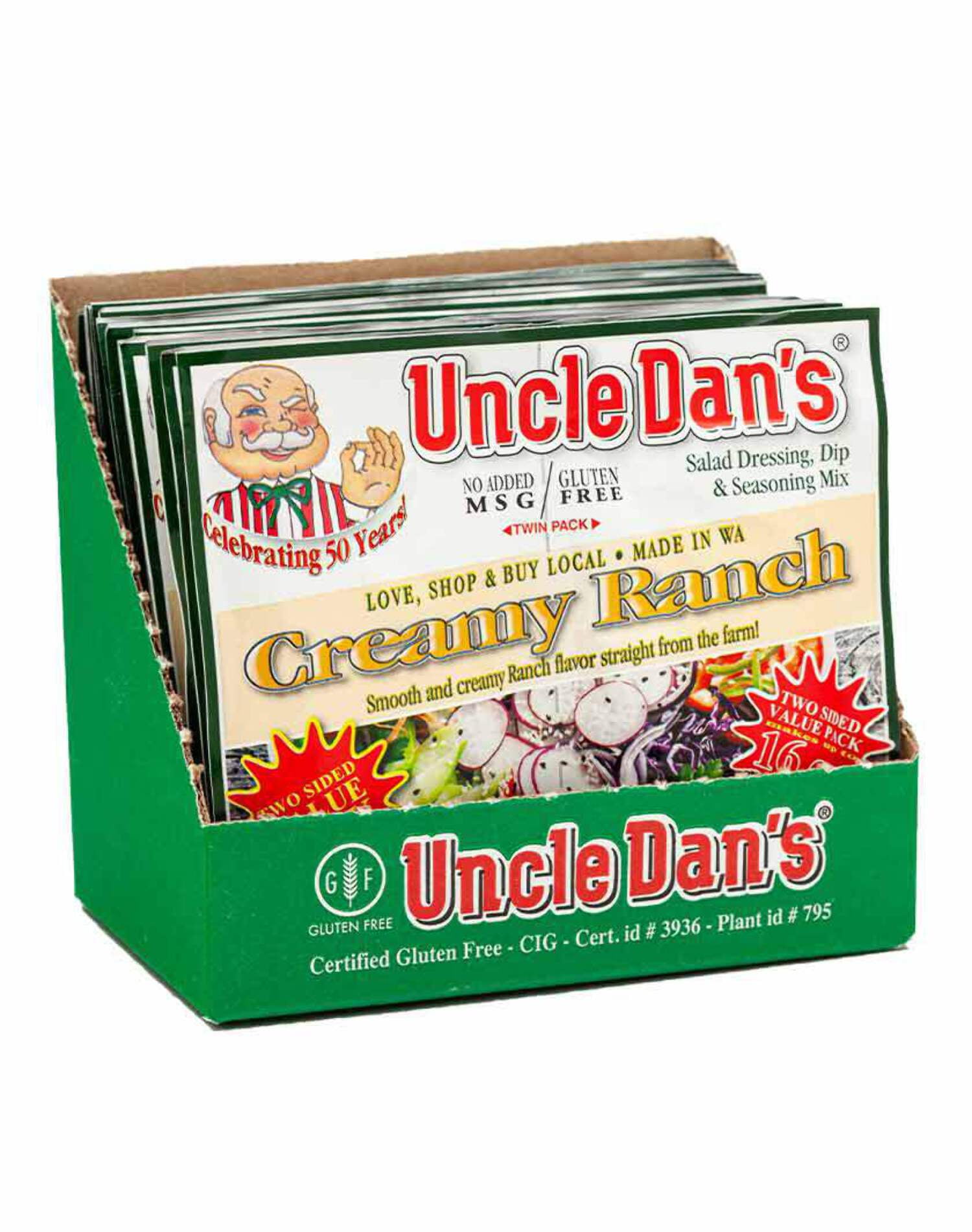 Uncle Dan's Creamy Ranch Salad Dressings & Seasoning, 12 Count (Pack of ...