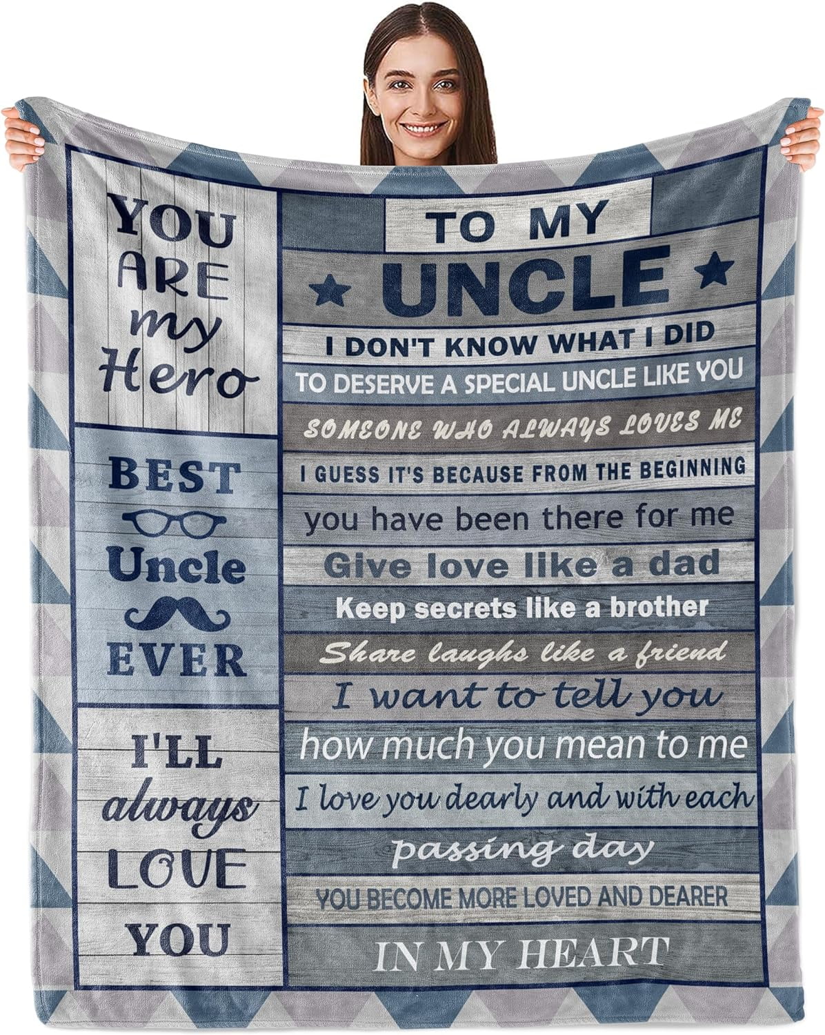 Uncle Gifts Blanket 60"x50", Best Uncle Gifts, Uncle Birthday Gifts ...