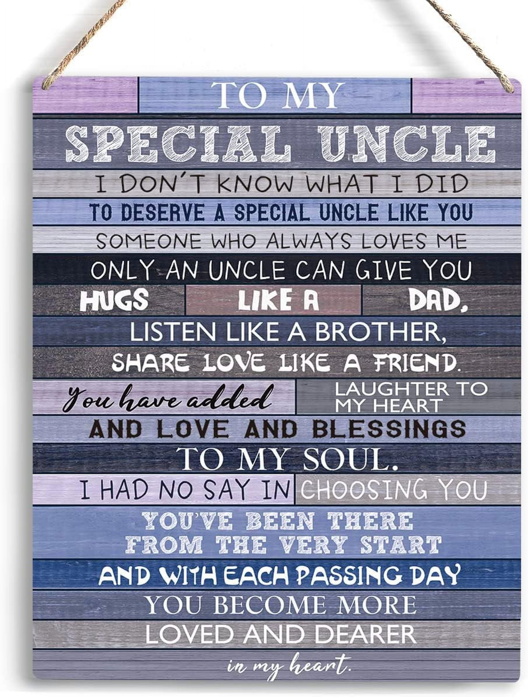 Uncle Gifts Motivational Quotes Wall Art To My Special Uncle Wooden ...