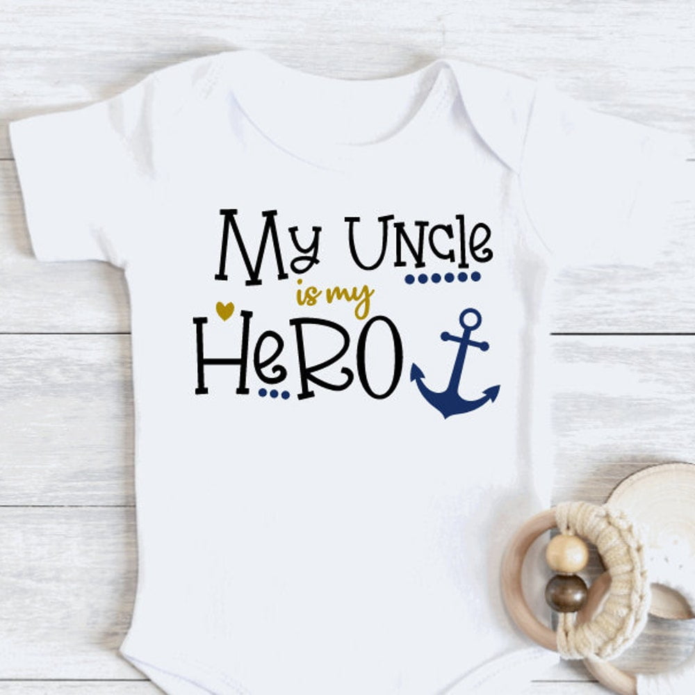 My Uncle Is My Hero Bodysuit Land Of The Free Because My Uncle Is Brave ...