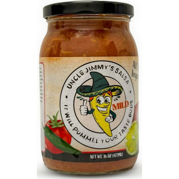 Uncle Jimmy's Salsa with KEF28 All-Natural Ingredients - Restaurant Style Salsa Dip - Made with ...