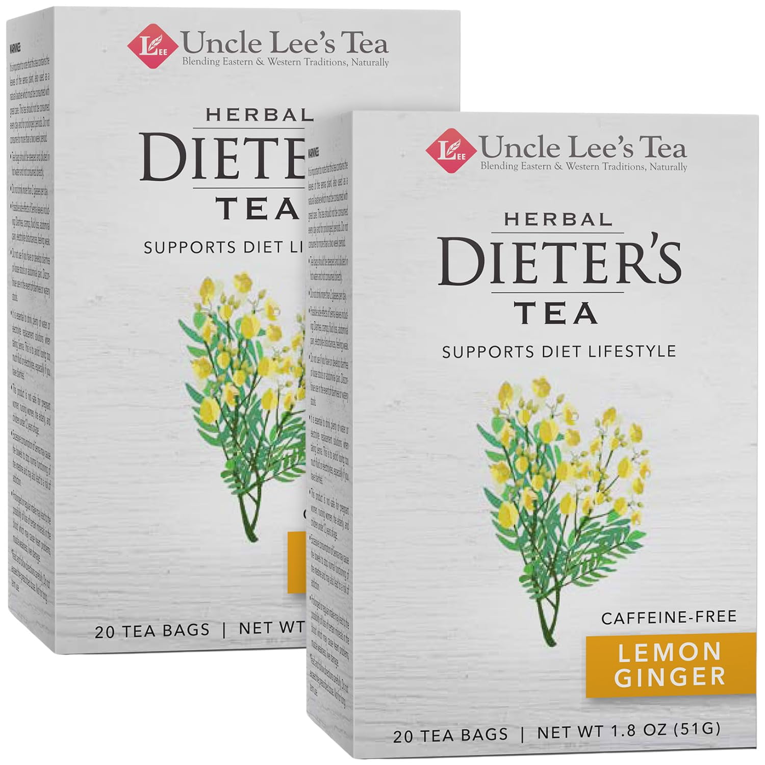 Uncle Lee’s Herbal Dieter’s Tea, Lemon Ginger - Senna Tea with ...