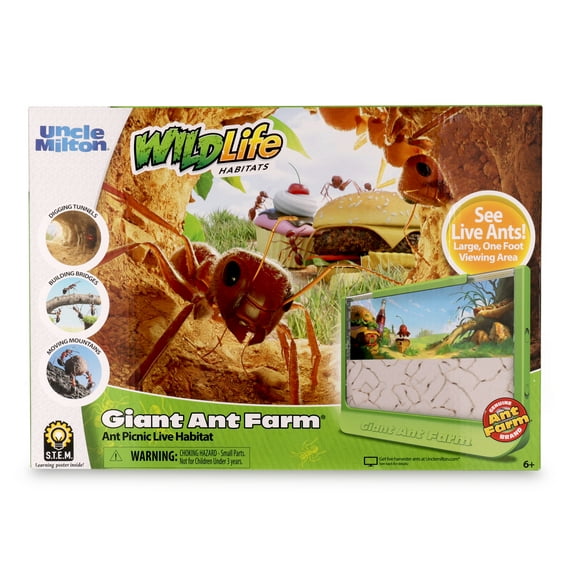 Uncle Milton Giant Ant Farm - STEM Toy, Viewing Area for Live Ants ...