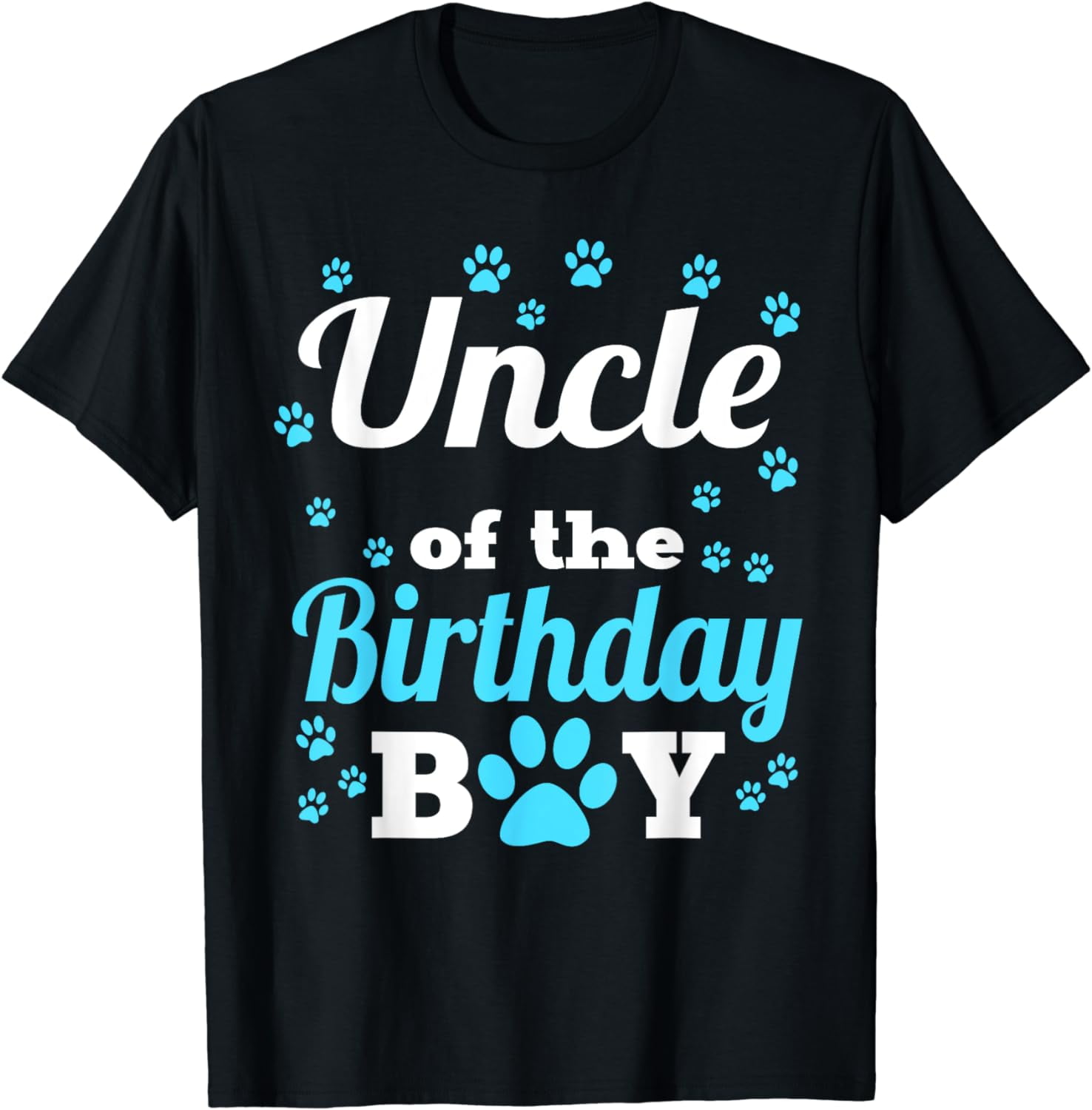 Uncle Of The Birthday Boy Dog Paw Bday Party Celebration T-Shirt ...
