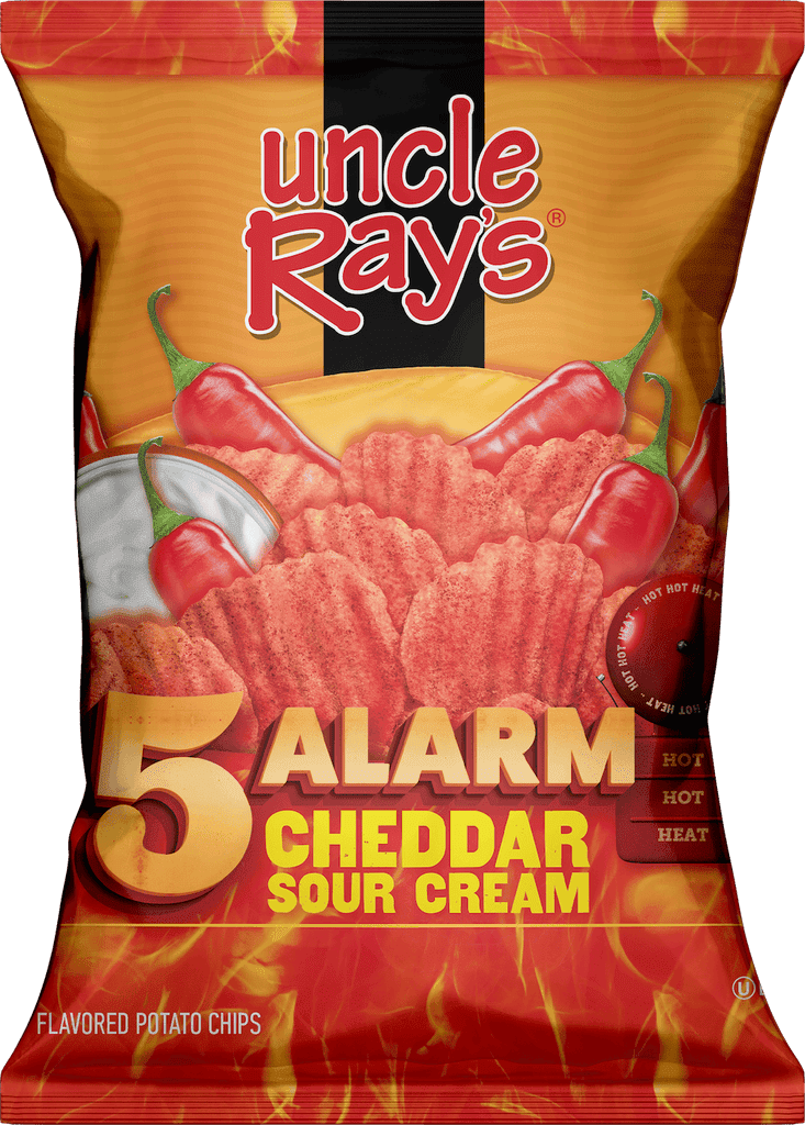 Uncle Ray's 5 Alarm Cheddar Sour Cream Potato Chips, 2.29 oz (Pack of ...