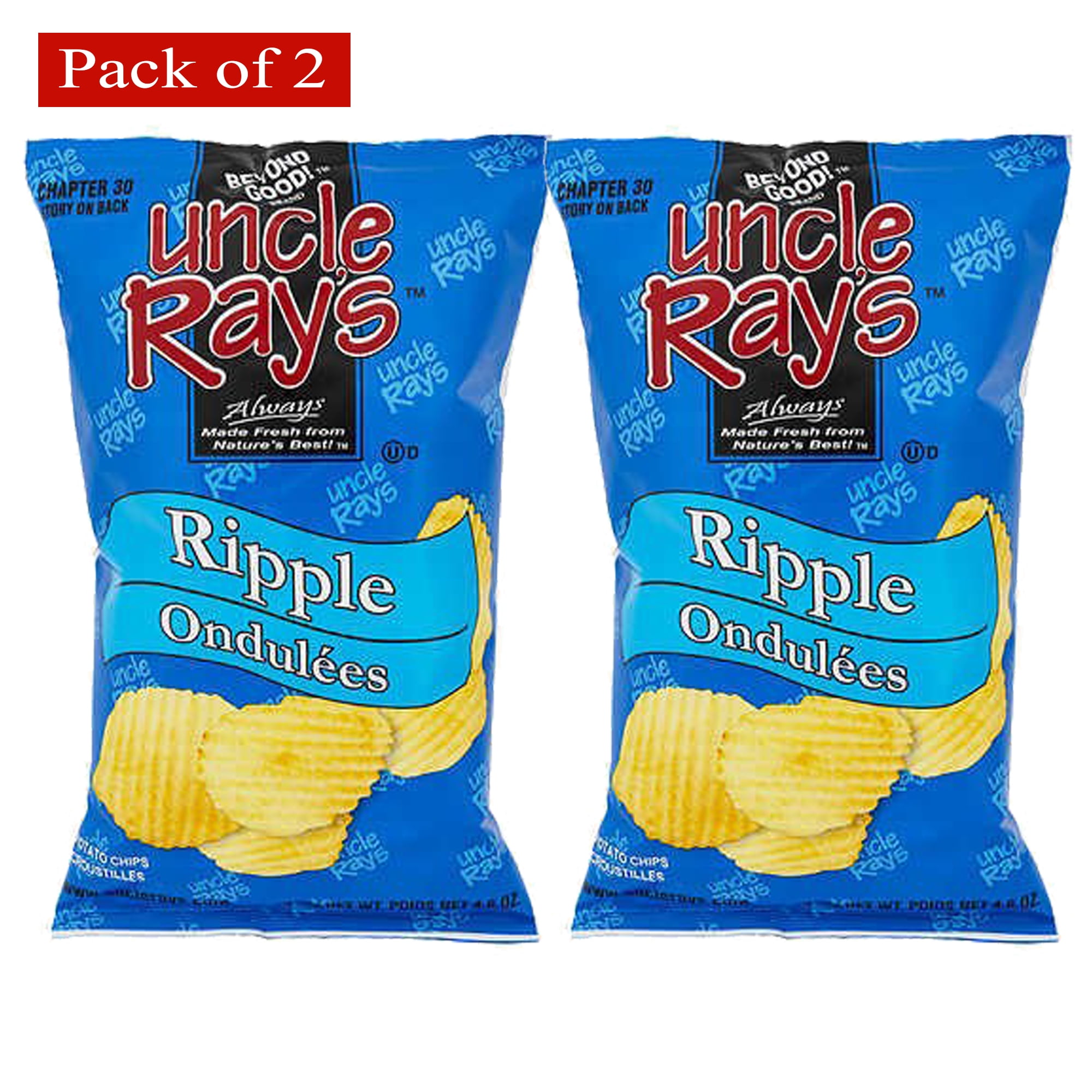 Uncle Ray's Chips Ripple 130g (Pack of 2) - Walmart.com