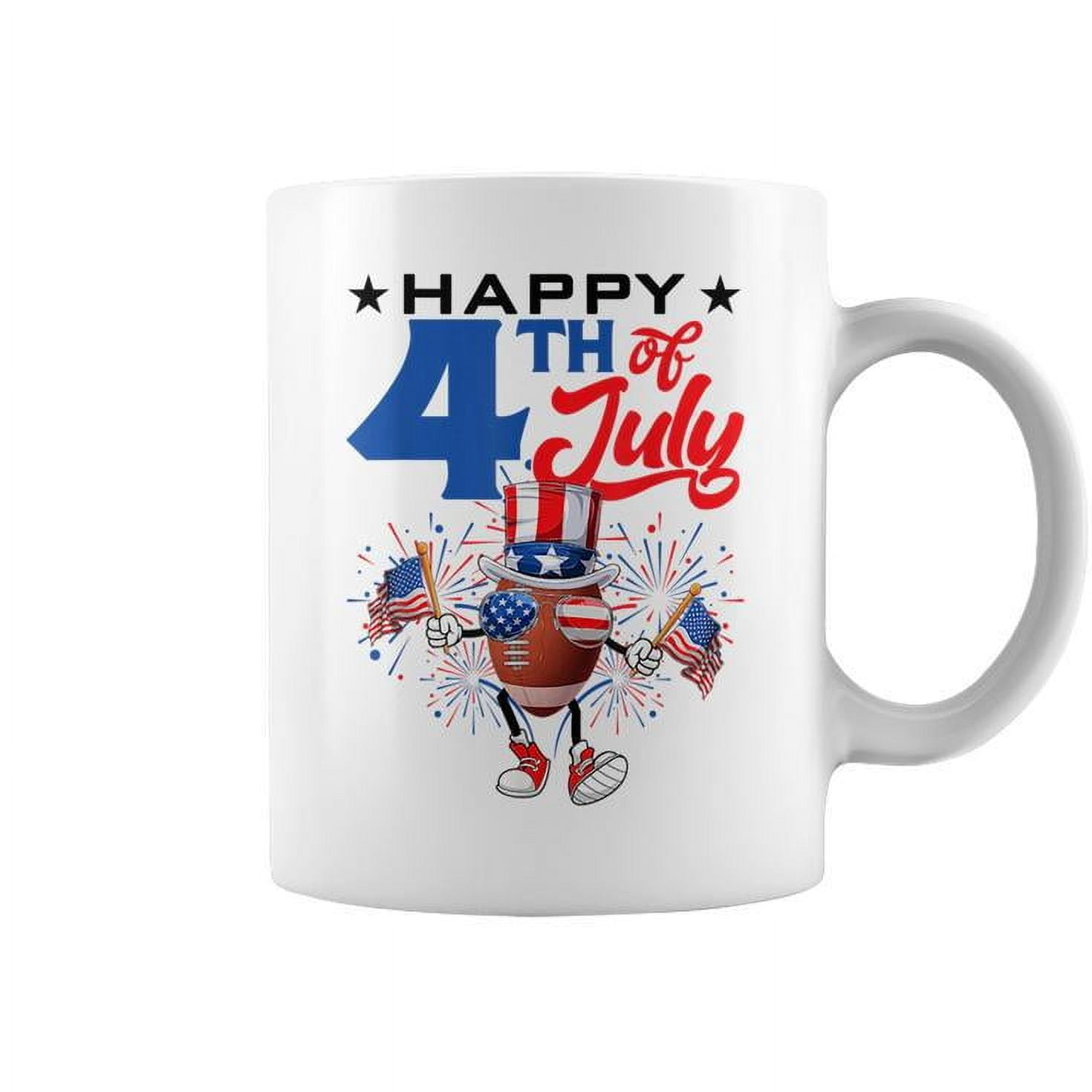 Uncle Sam Football Ball Fireworks Indepedence Day July 4Th Coffee Mug ...