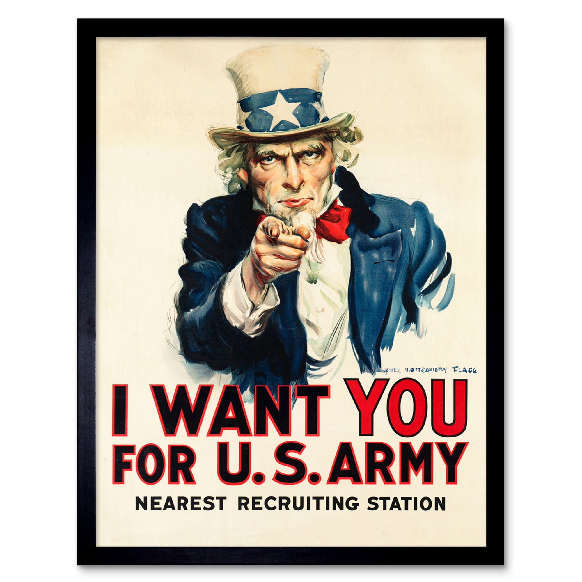 Uncle Sam I Want You for US Army Iconic Recruitment Retro Illustration ...