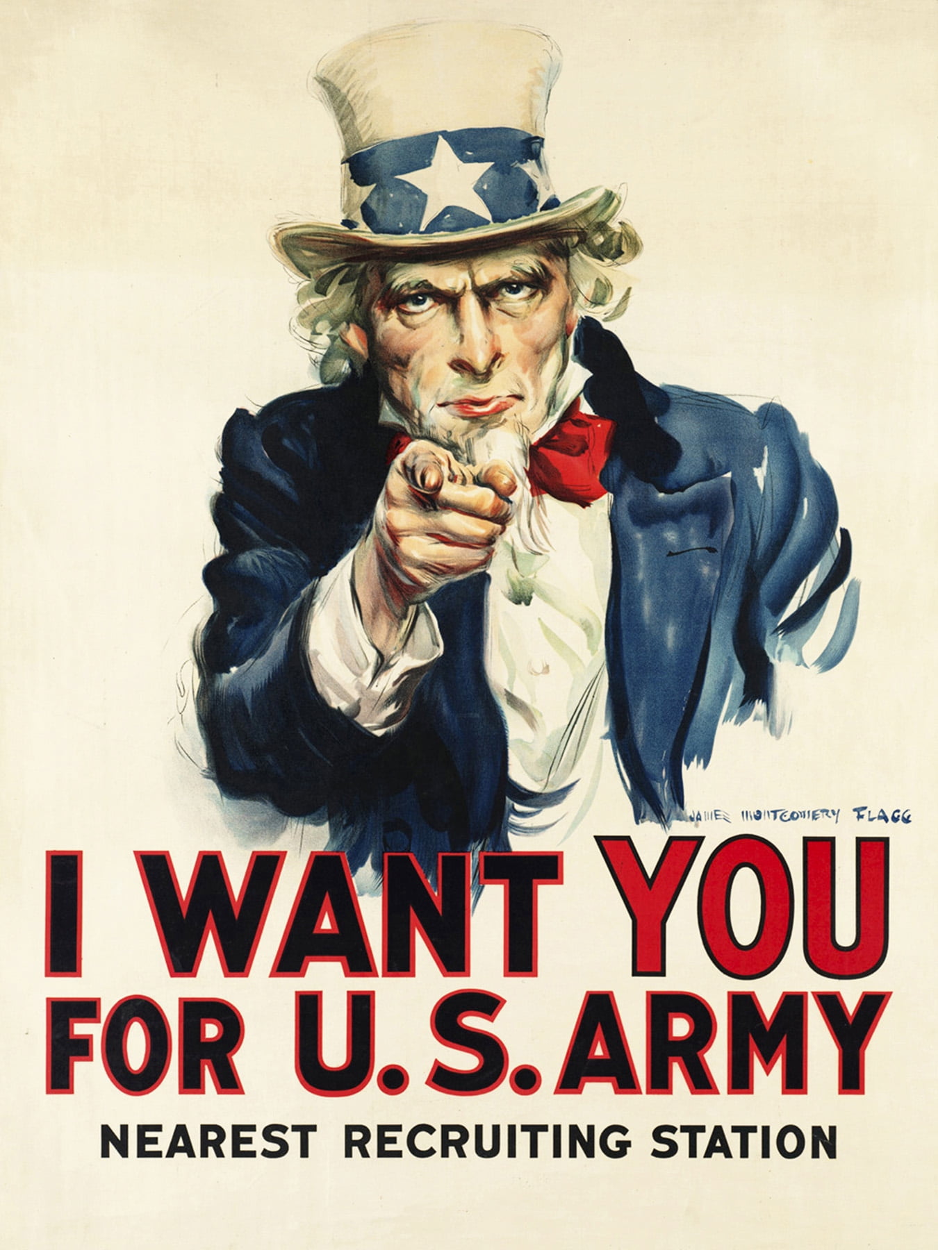 Uncle Sam I Want You for US Army Iconic Recruitment Retro Illustration ...