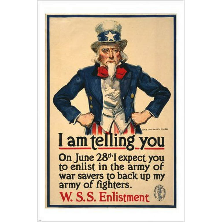 Uncle Sam Poster Ww1 I Want You For U.S. Army Uncle Sam WW1 Vintage