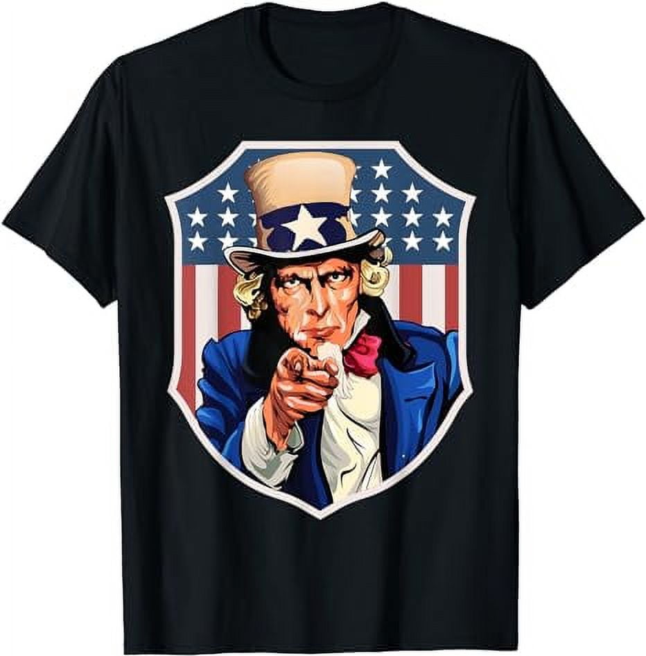 Uncle Sam On American Flag T-Shirt - Walmart.com