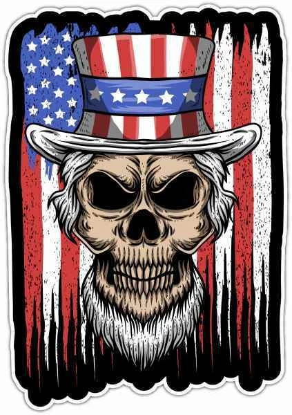 Uncle Sam Skull Usa Flag Patriotic Patriot Car Stickerphone Decal Water ...