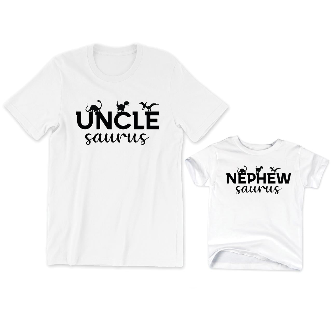Uncle Saurus Men's T-Shirt Dinosaur Graphic Tee Nephew Saurus Kids ...