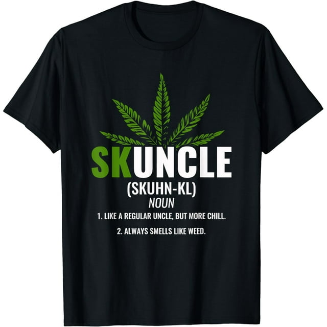 Uncle Weed Smoker Skunkle Marijuana Uncle Funny Pot Smoking T-Shirt ...
