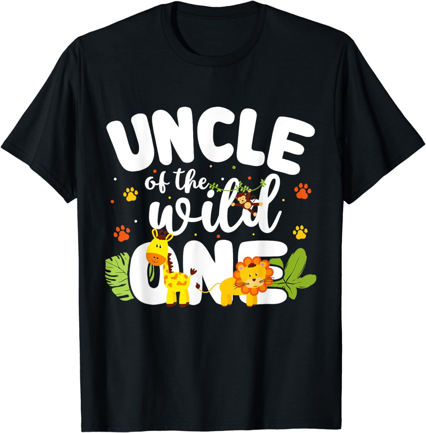 Uncle of the Wild One Zoo Birthday Safari Jungle Animal T-Shirt ...