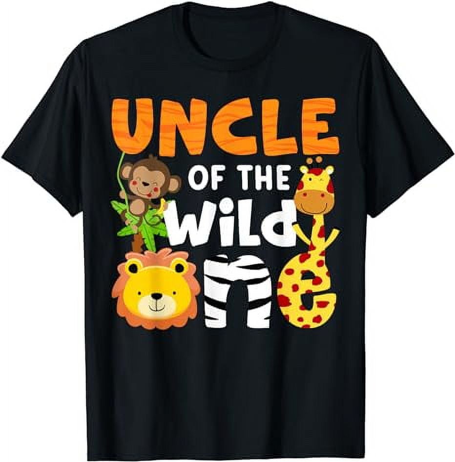 Uncle the Wild One Zoo Birthday Safari Jungle Animals Party T-Shirt ...