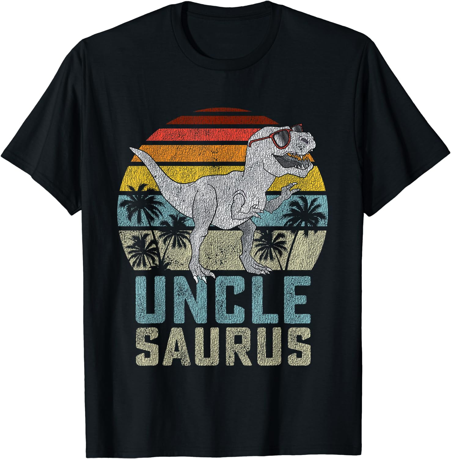 Unclesaurus T Rex Dinosaur Uncle Saurus Family Matching T-Shirt Black ...