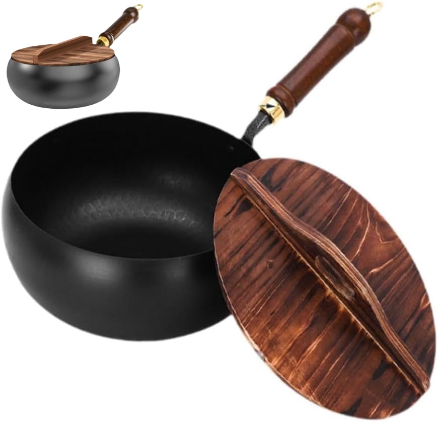 Uncoated Iron Pan, 9.45 inch Hand-Forged Non-stick Iron Pan Without ...
