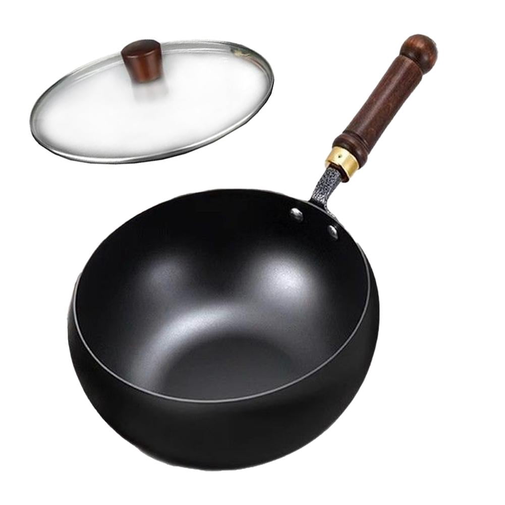 Uncoated Iron Pan&Pot lid,Hand Forged Pot with Heat Retention Function ...