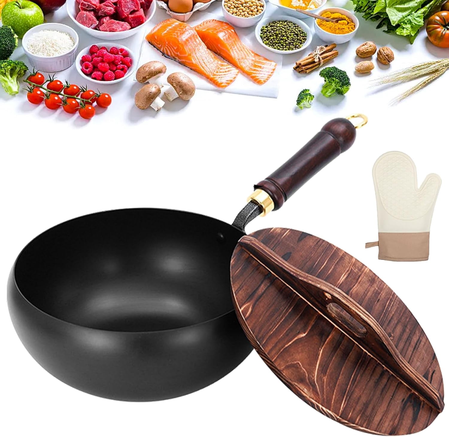 Uncoated Iron Pan, suntup iron pan, 9.45 Inch Hand-Forged Non-Stick ...