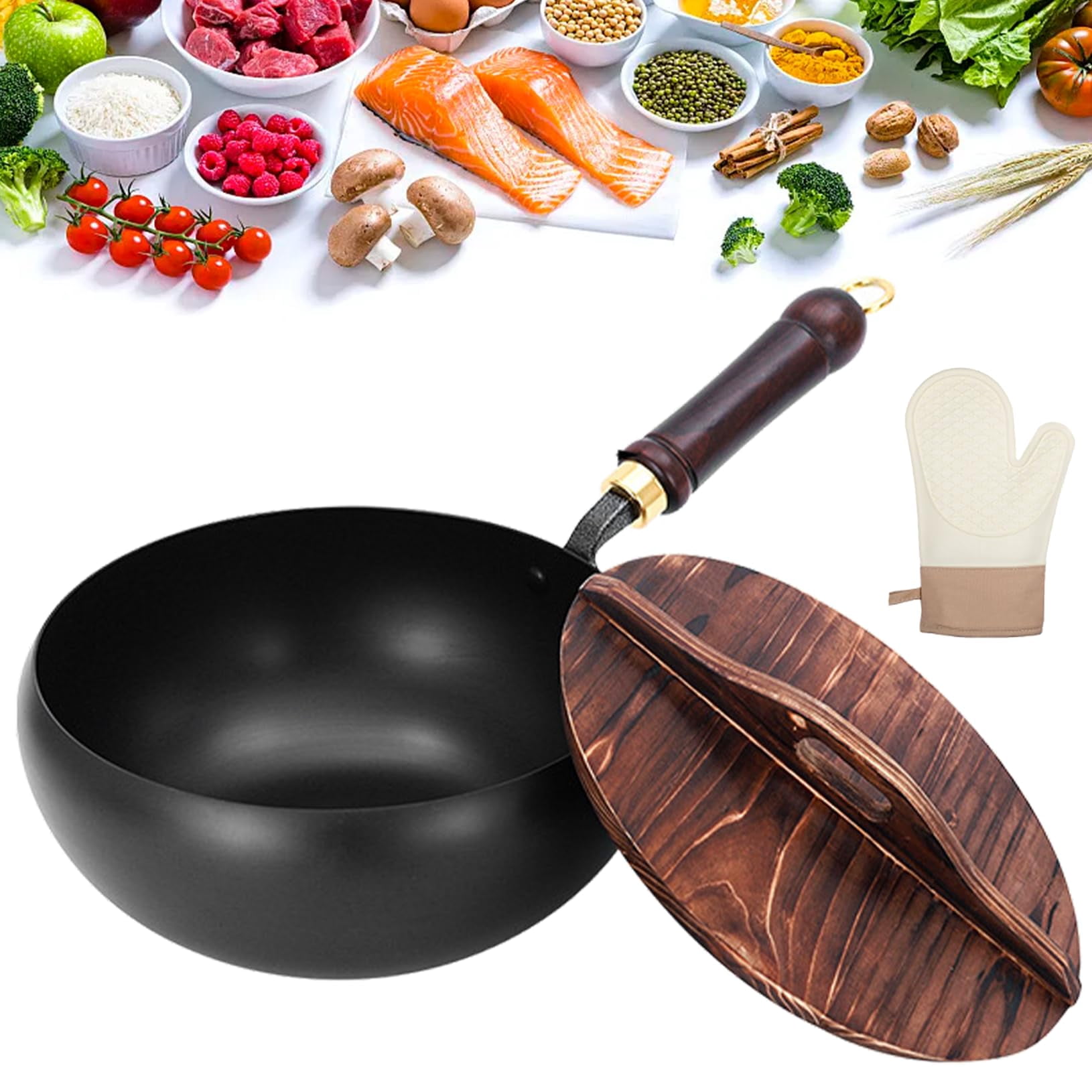 Uncoated Iron Pan, suntup iron pan, 9.45 Inch Hand-Forged Non-Stick ...