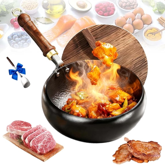 Uncoated Thick Iron Pot, Japanese Iron Pan for Cooking, Uncoating Cast ...