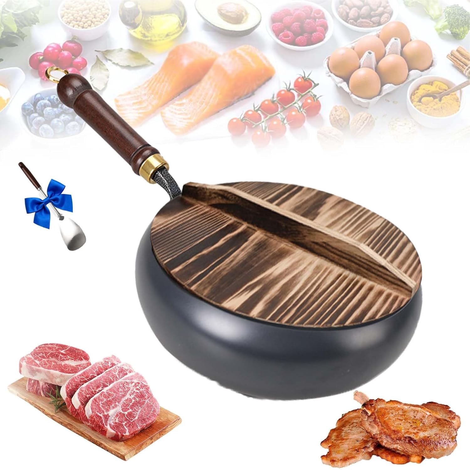 Uncoated Thick Iron Pot, Japanese Iron Pan for Cooking, Uncoating Cast ...