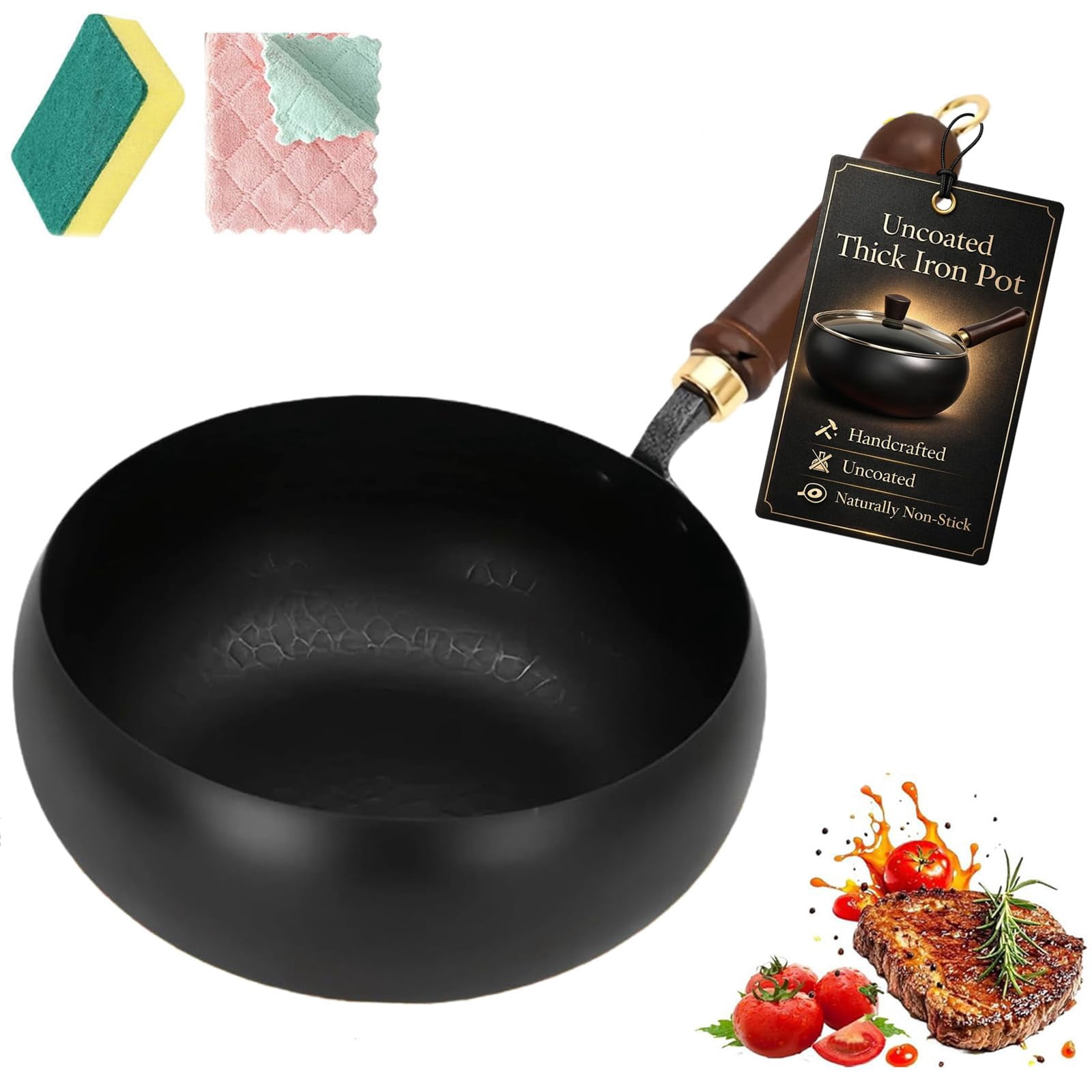 Uncoated Thick Iron Pot, Uncoating Cast Iron Pot, Handmade ...