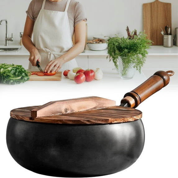 Uncoated Wok Pan, Free Hand Hammered Traditional Big Belly Pot 9.45In ...