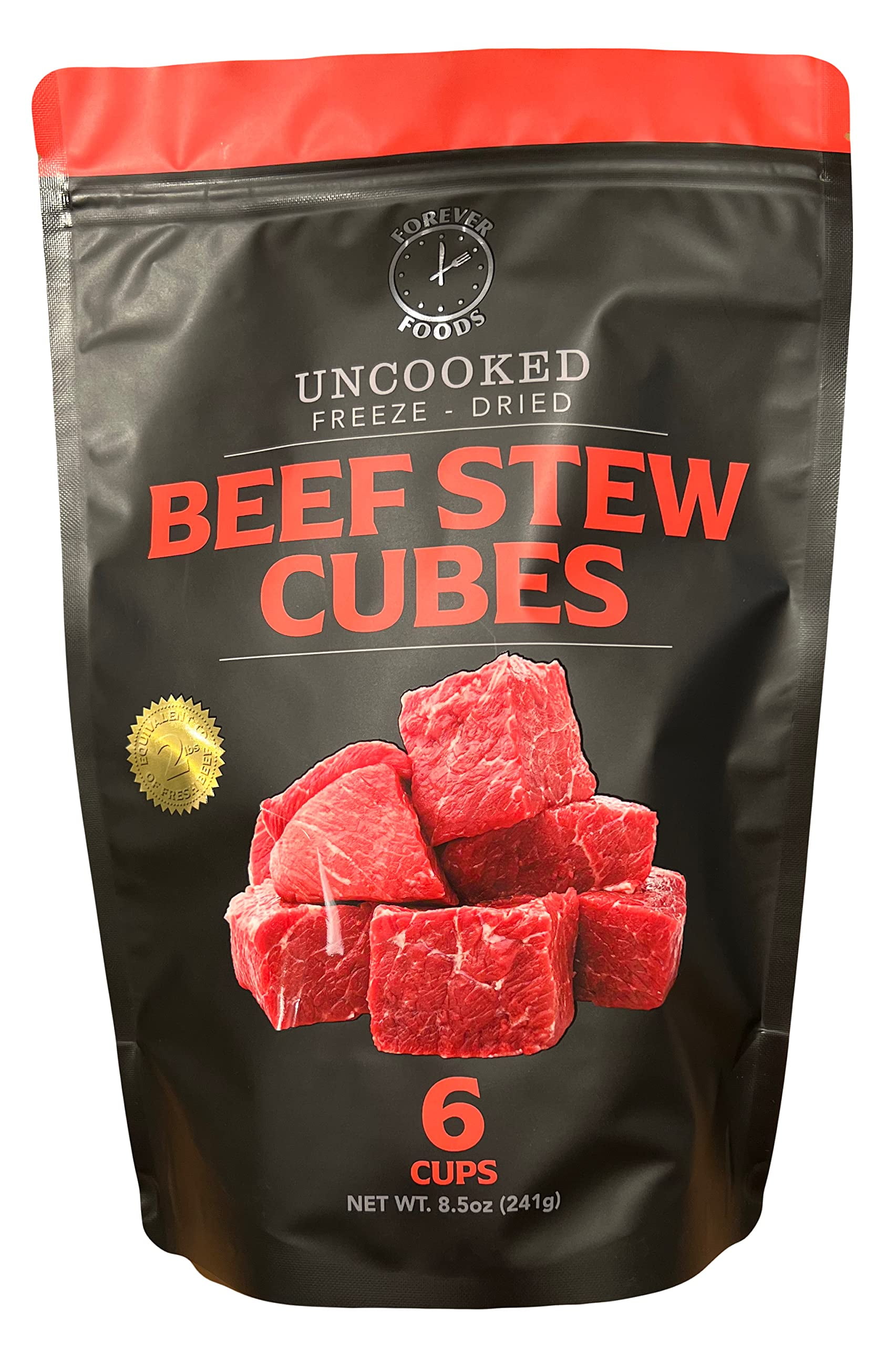 Uncooked Freeze-Dried Beef Stew Cubes | Family Pack | Equivalent To 2 ...