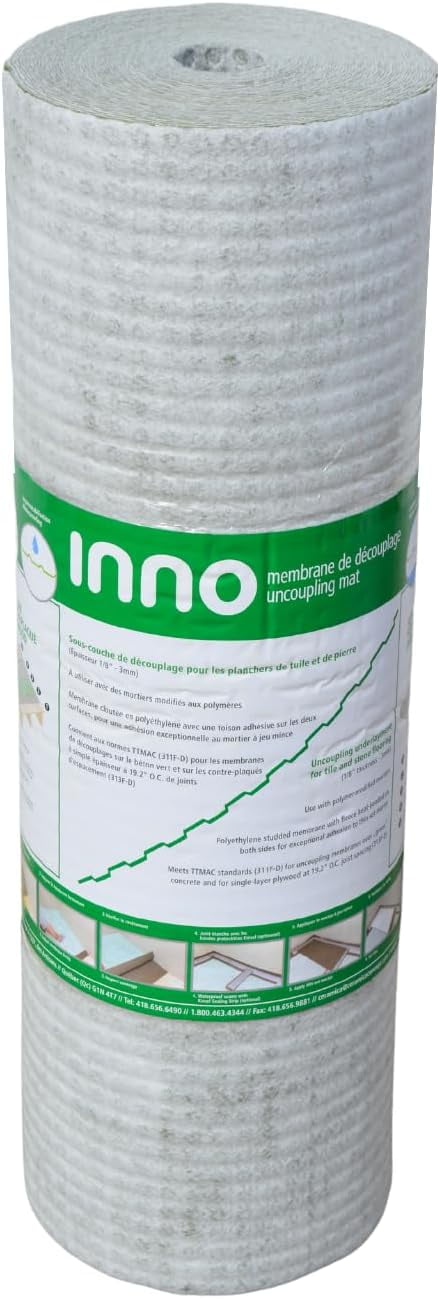 Uncoupling Waterproofing Membrane 54 Sq Ft Roll, Polyethylene, Anti ...
