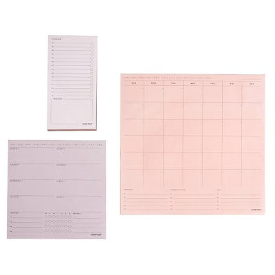Undated 3ct Notepad Desk Planning Set Blush - Desktop Calendar ...