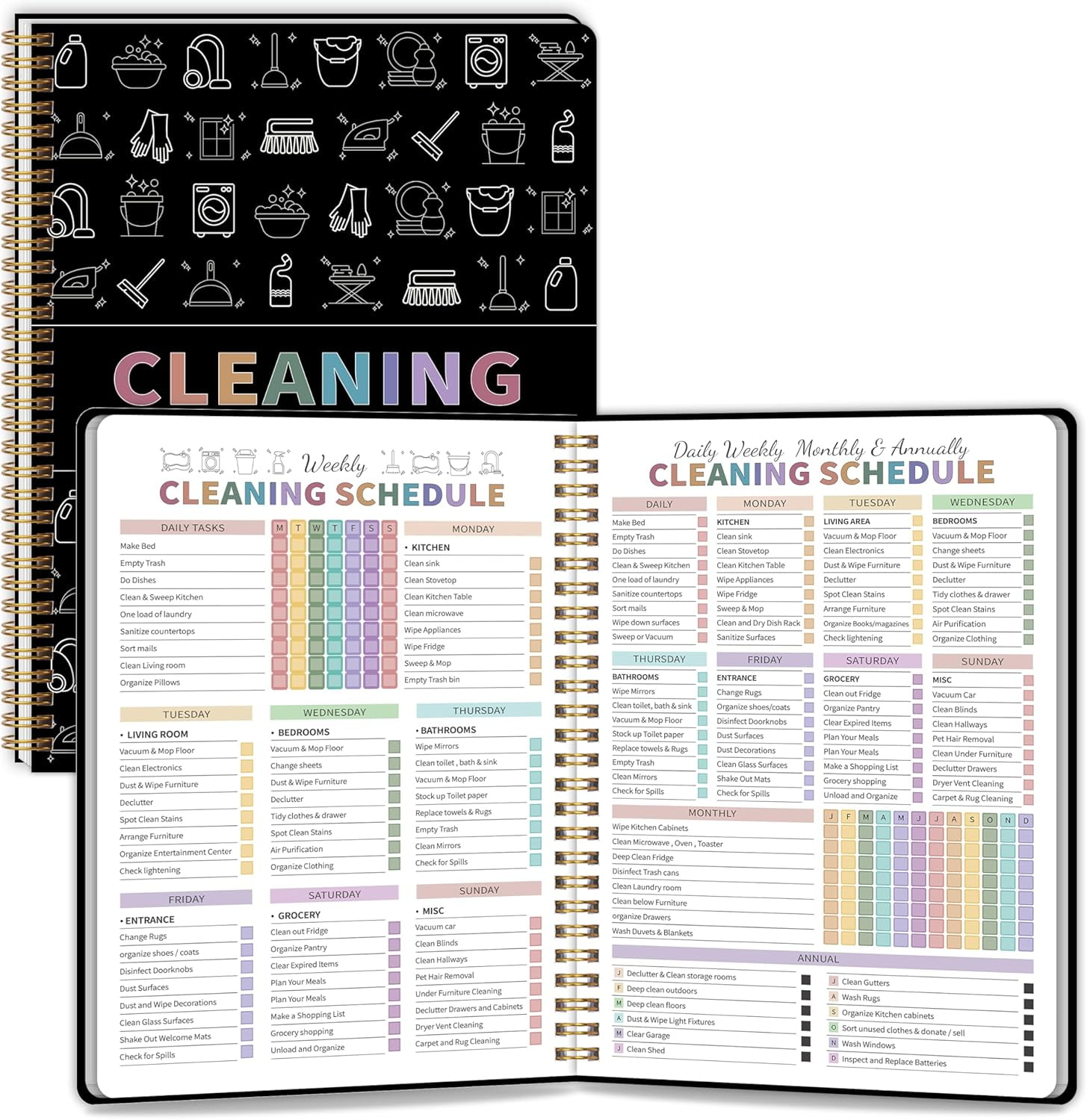 Undated ADHD Cleaning Planner for Adults – Daily, Weekly & Monthly ...