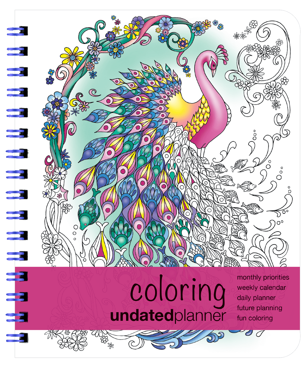 Undated Coloring Planner (6.625x9) Medium - Weekly & Monthly Organizer ...