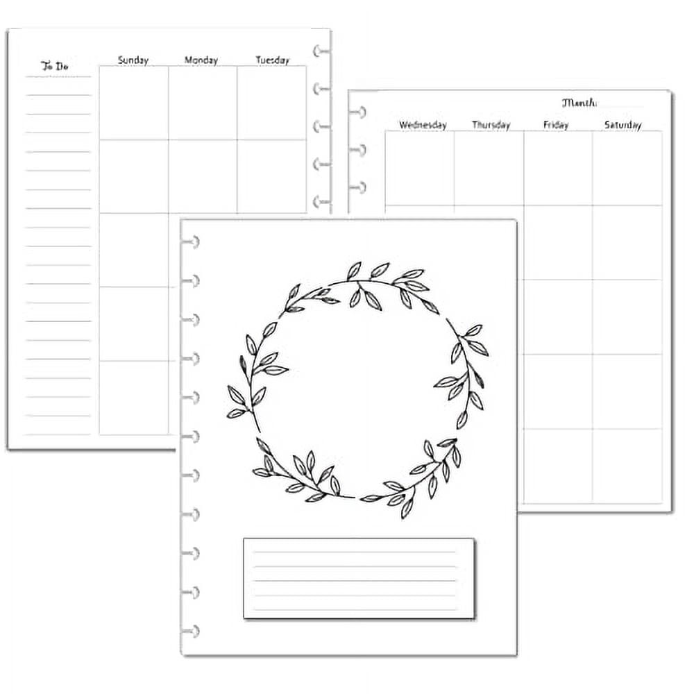 Undated Monthly Calendar Refills for 11 Disc Planners (Flora) - Walmart.com