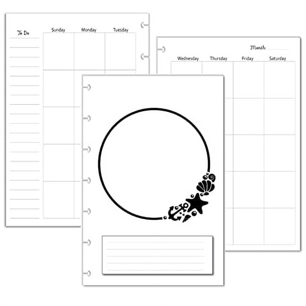 Undated Monthly Calendar Refills for 7 Disc Planners (Shell) - Walmart.com