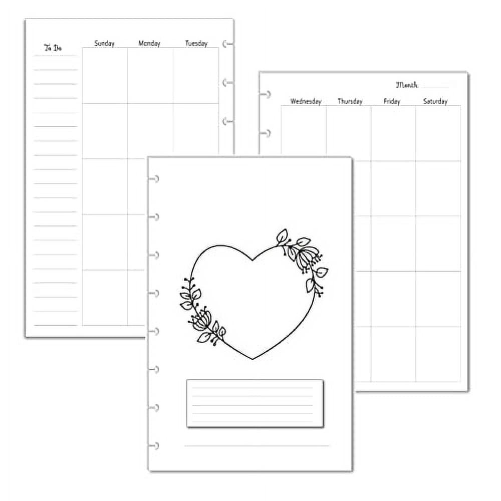 Undated Monthly Calendar Refills for 8 Disc Planners (Love) - Walmart.com