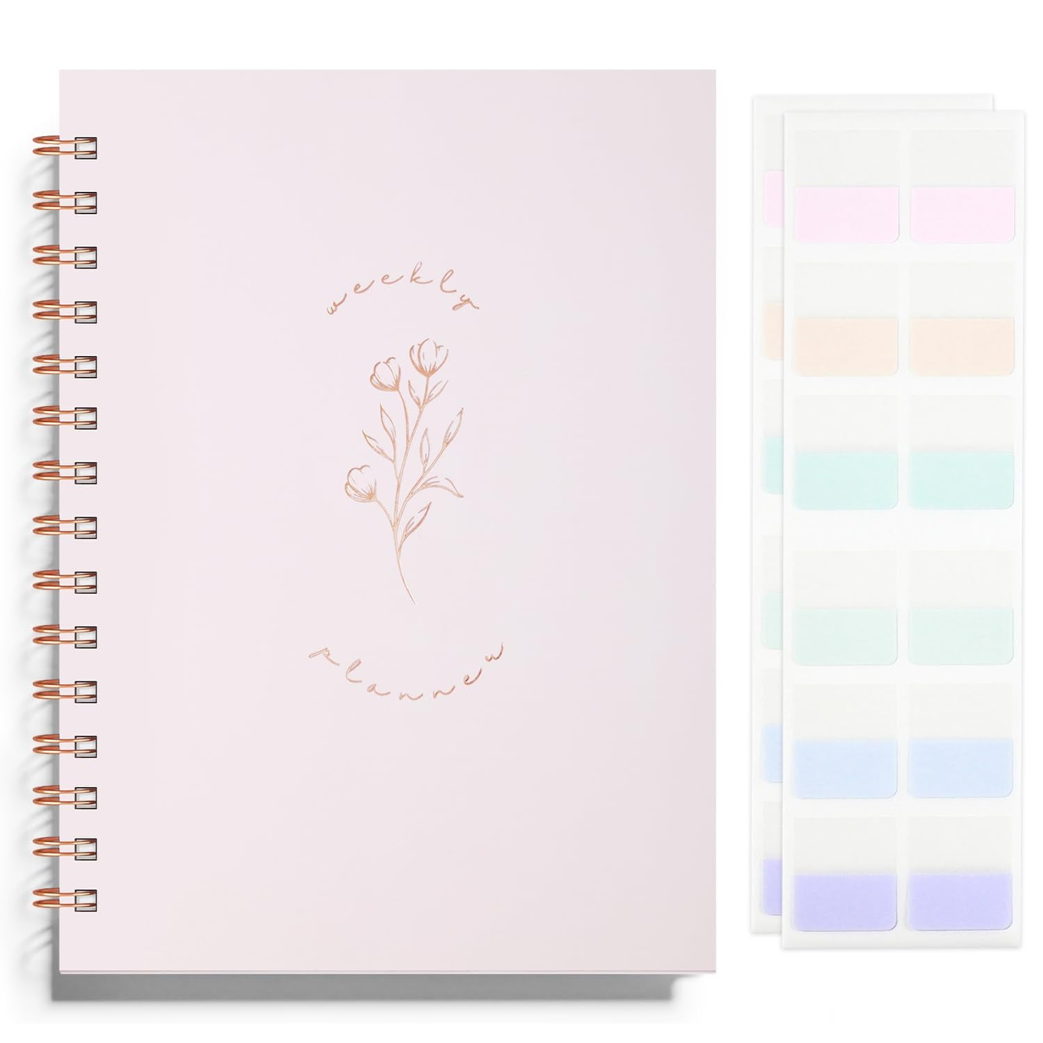 Undated Spiral Planner for Weekly Monthly Goals, Habit Tracker Notebook ...