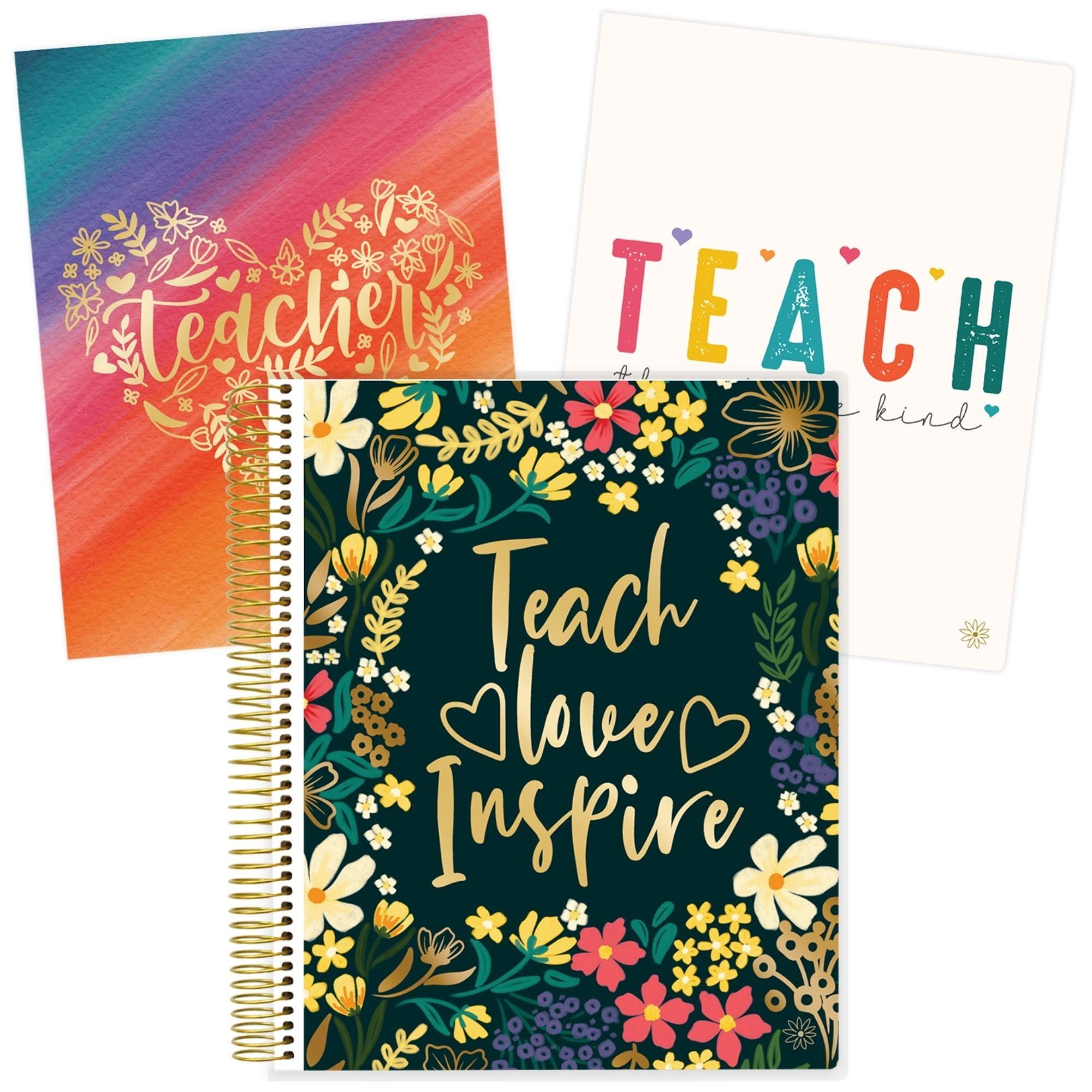 Undated Teacher Planner & Calendar, Interchangeable Cover, Bold ...