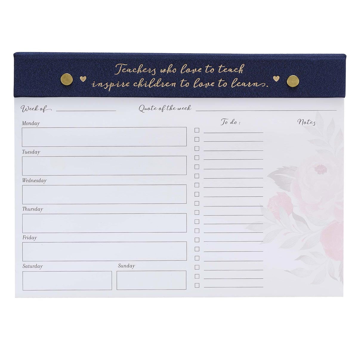 Undated Weekly Desktop Day Planner Calendar, Notes, To-Do List, 60 Tear ...