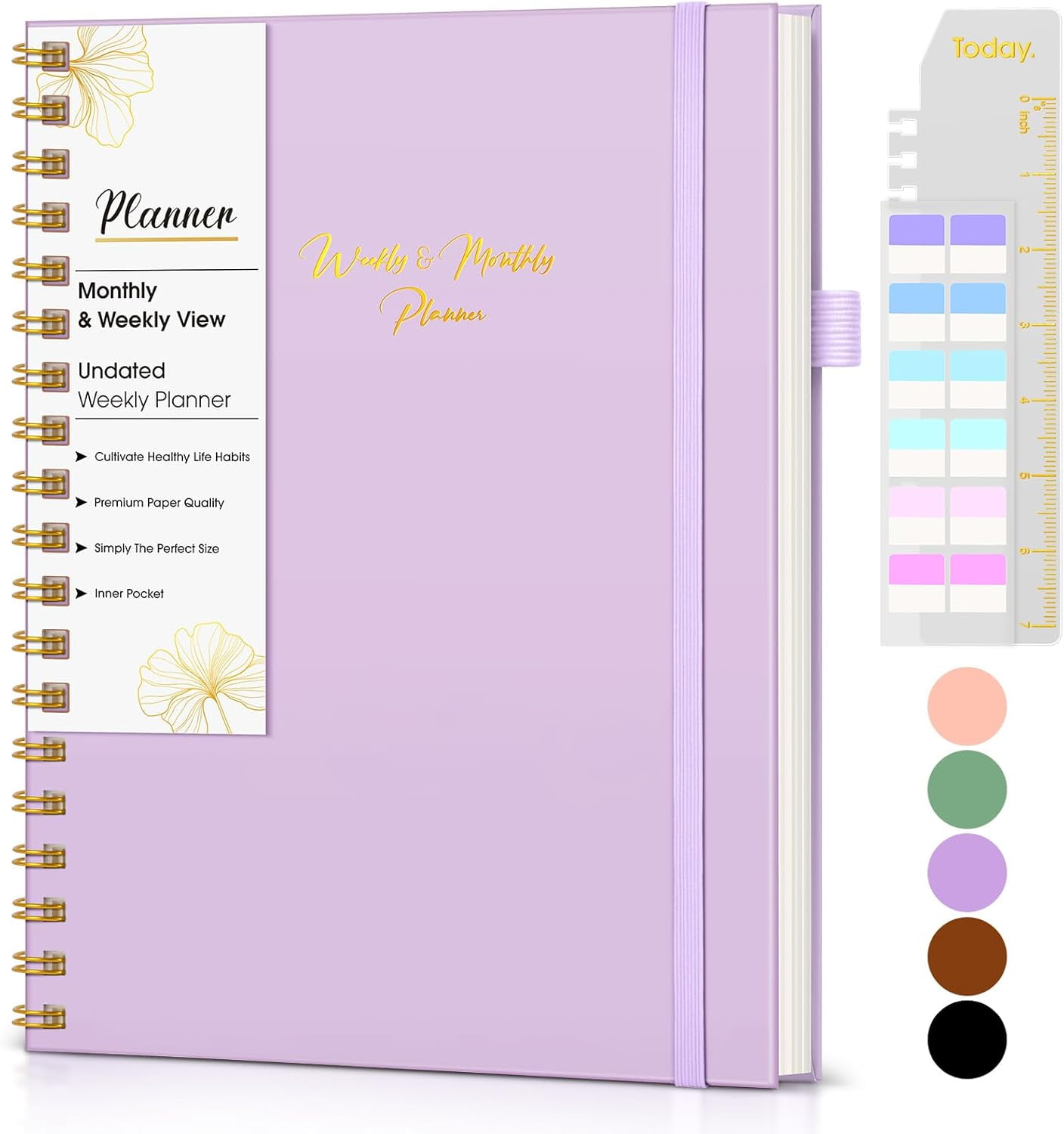 Undated Weekly and Monthly Planner, B5 Large Weekly To Do List Notebook ...