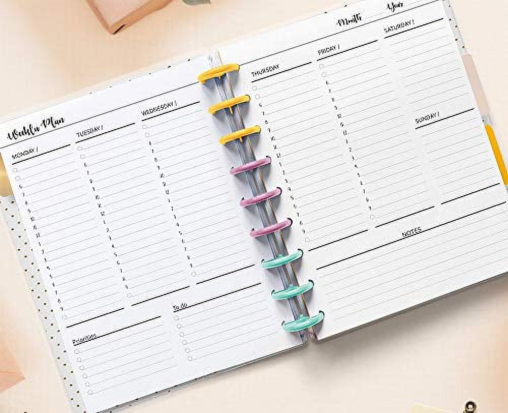 FeroniArt Undated Weekly Planner Inserts, Fits 9-Disc Classic Happy ...
